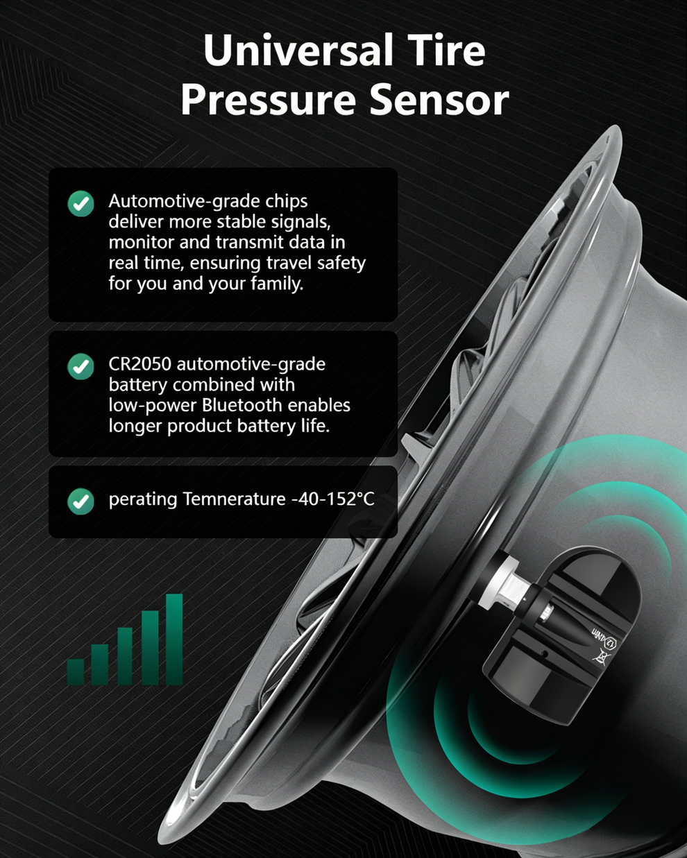 Geely-01 Tire Pressure Sensor Multi-Protocol TPMS Sensor 433MHz (4-Pie