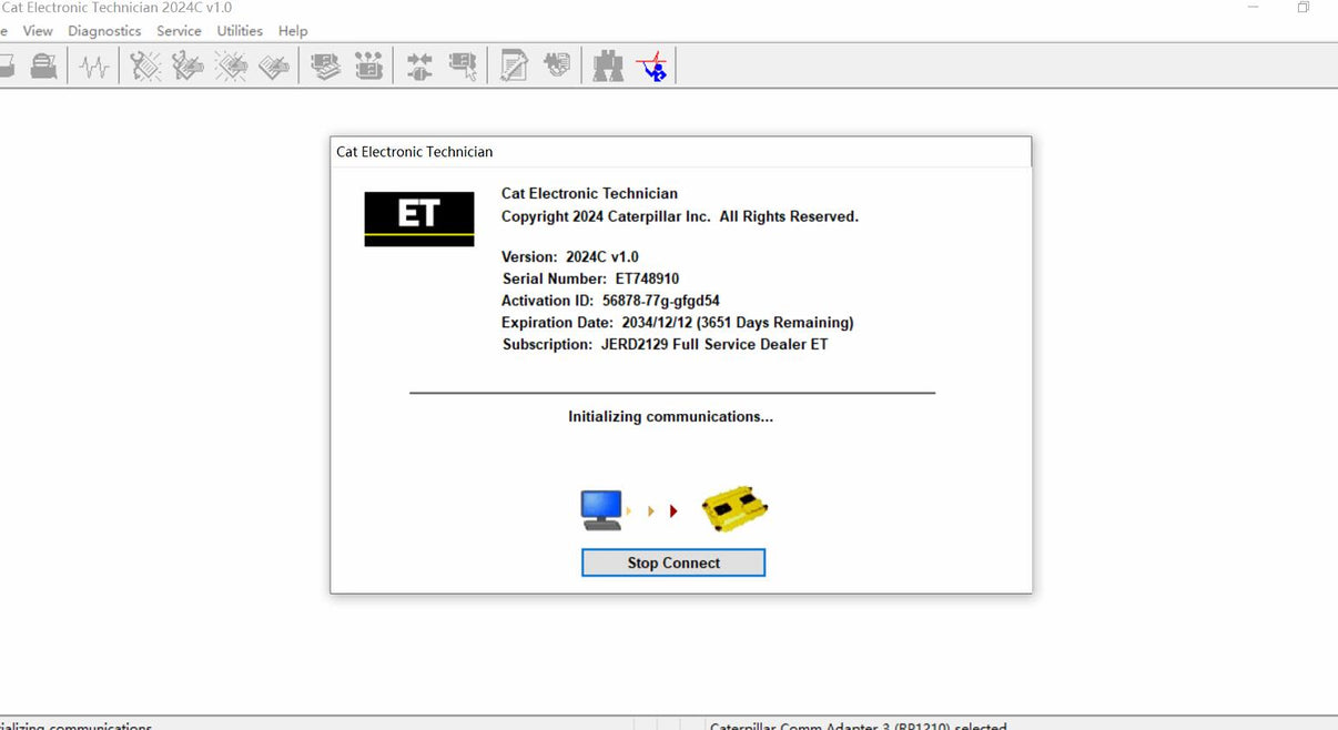 CAT ET Software 2024C Caterpillar Electronic Technician Diagnostic Software