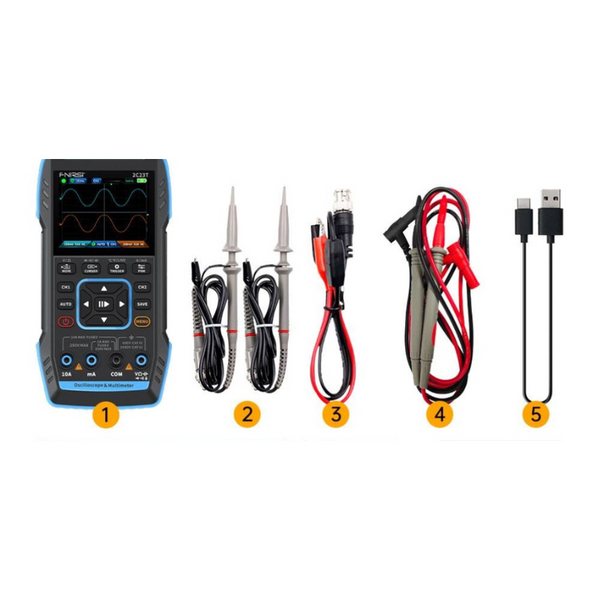 FNIRSI 2C23T 3 in 1 Handheld Oscilloscope Multimeter+Function Signal G ...