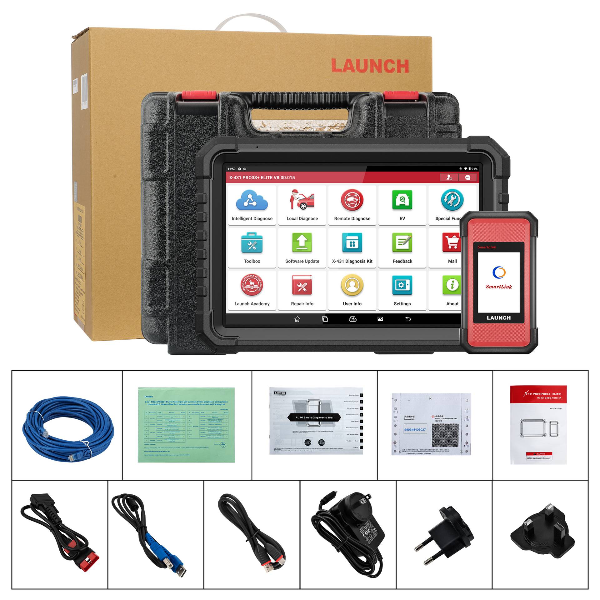 Launch X431 PRO3S+ ELITE Bi-Directional Scan Tool Online Coding 41+ Se