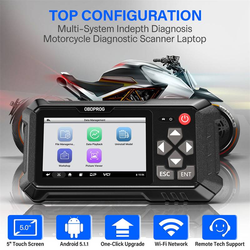 OBDPROG Moto 100 Motorcycle Diagnostic Tool Full System Diagnostic ECU
