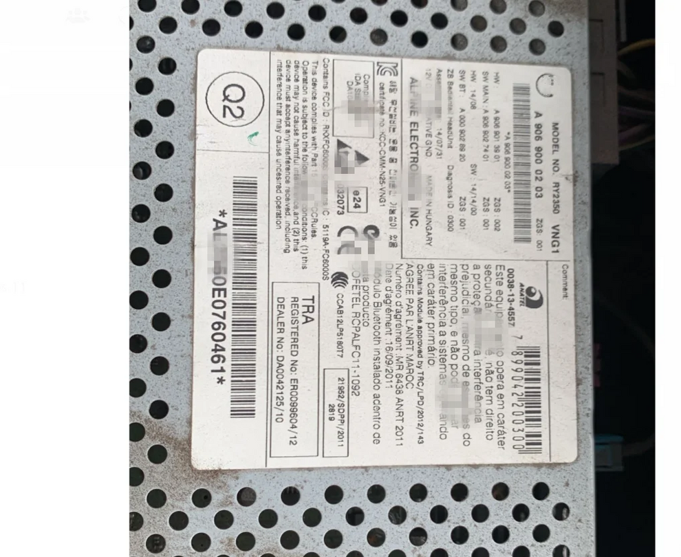 Radio code calculation Give us the radio serial number to calculate th