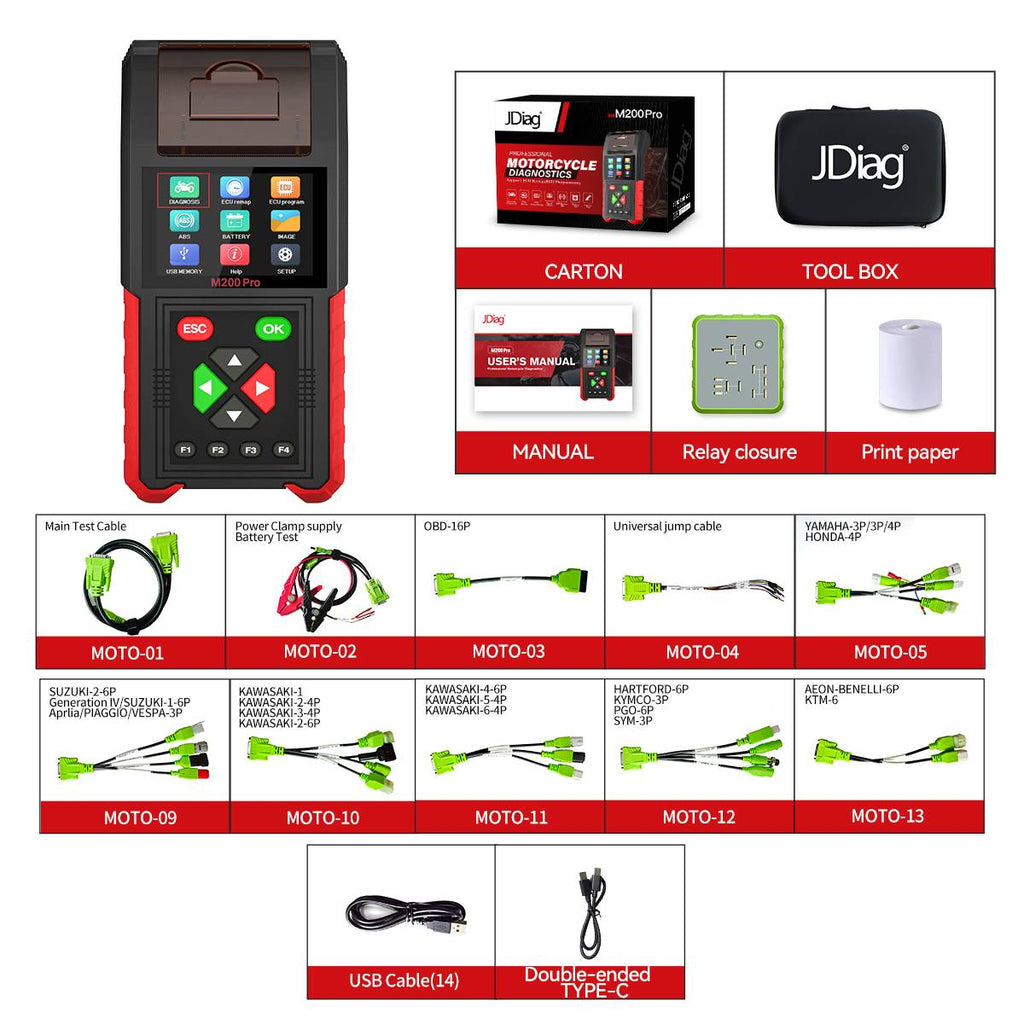ToPDiag M200 M200Pro Motorcycle Diagnostic Scanner – VXDAS Official Store