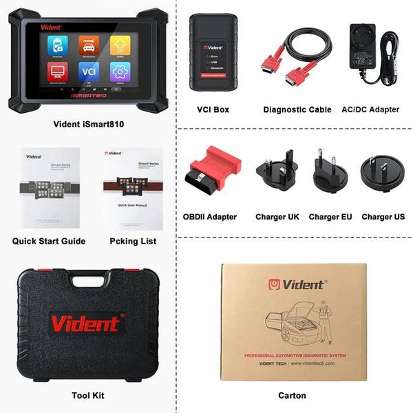 VIDENT iSmart 810 Car Diagnostic Tool Advanced Smart Key Programming ...