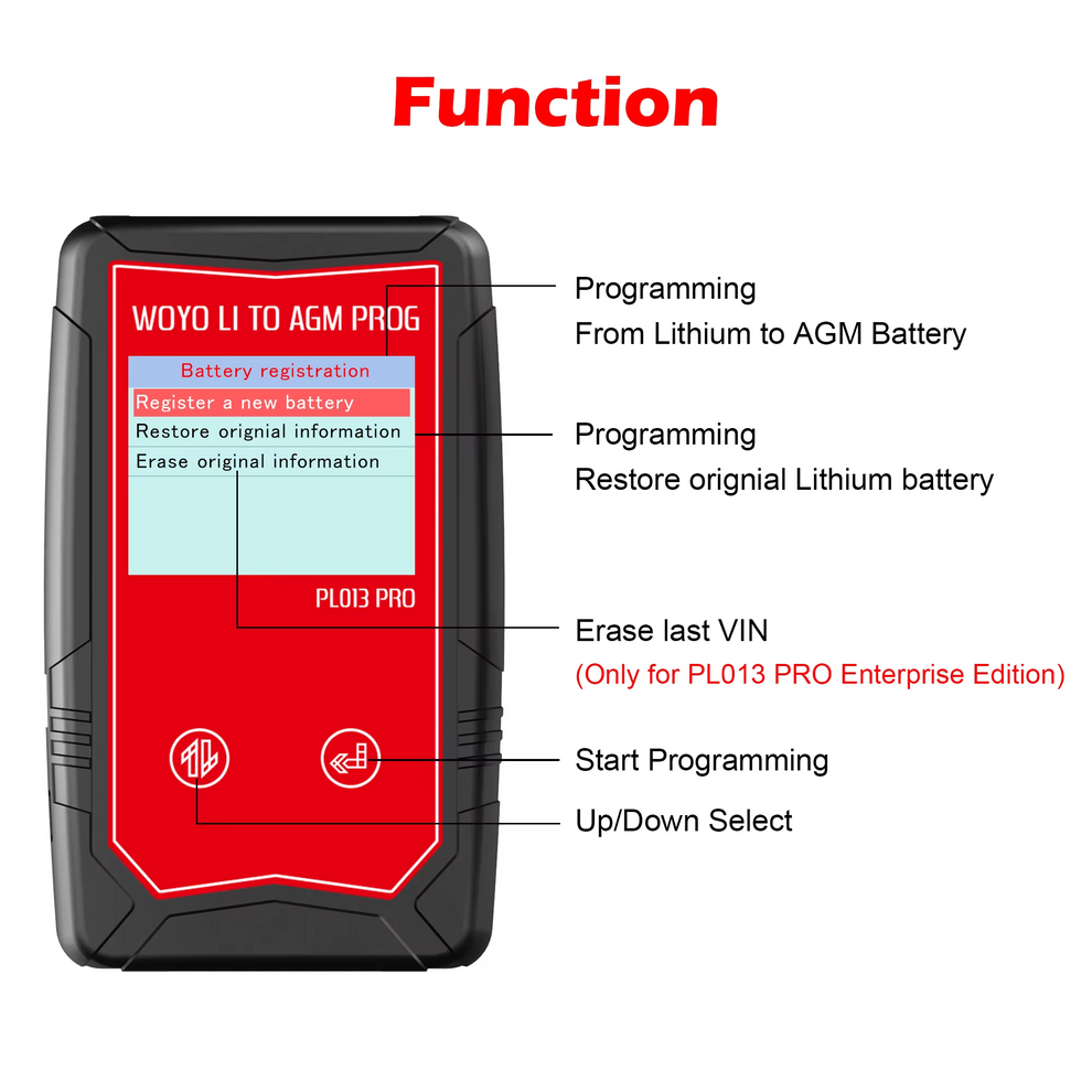 WOYO PL013 PRO Lithium-to-AGM Battery Conversion Programmer
