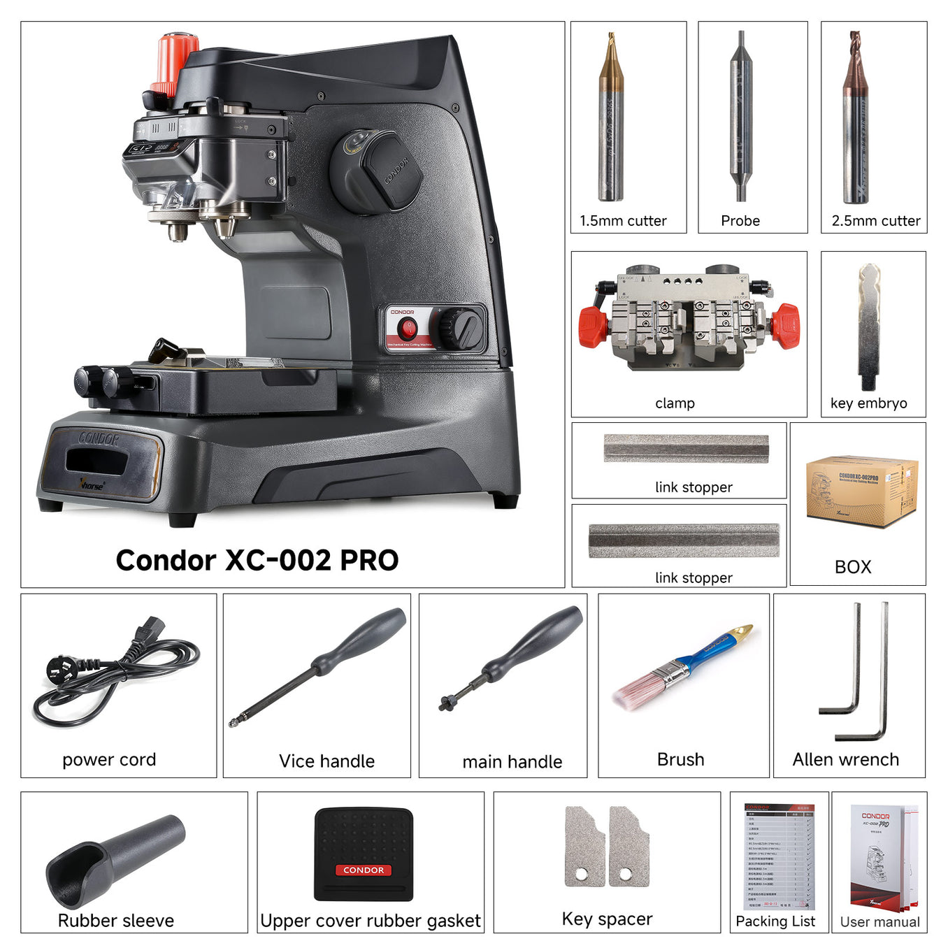 Xhorse Condor XC-002 Pro Key Cutter - Battery-Free Manual Machine