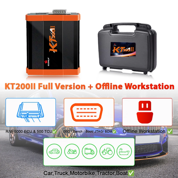 KT200II ECU Programmer Full Version – Offline Workstation for Cars, Trucks, Bikes & More Chip ...