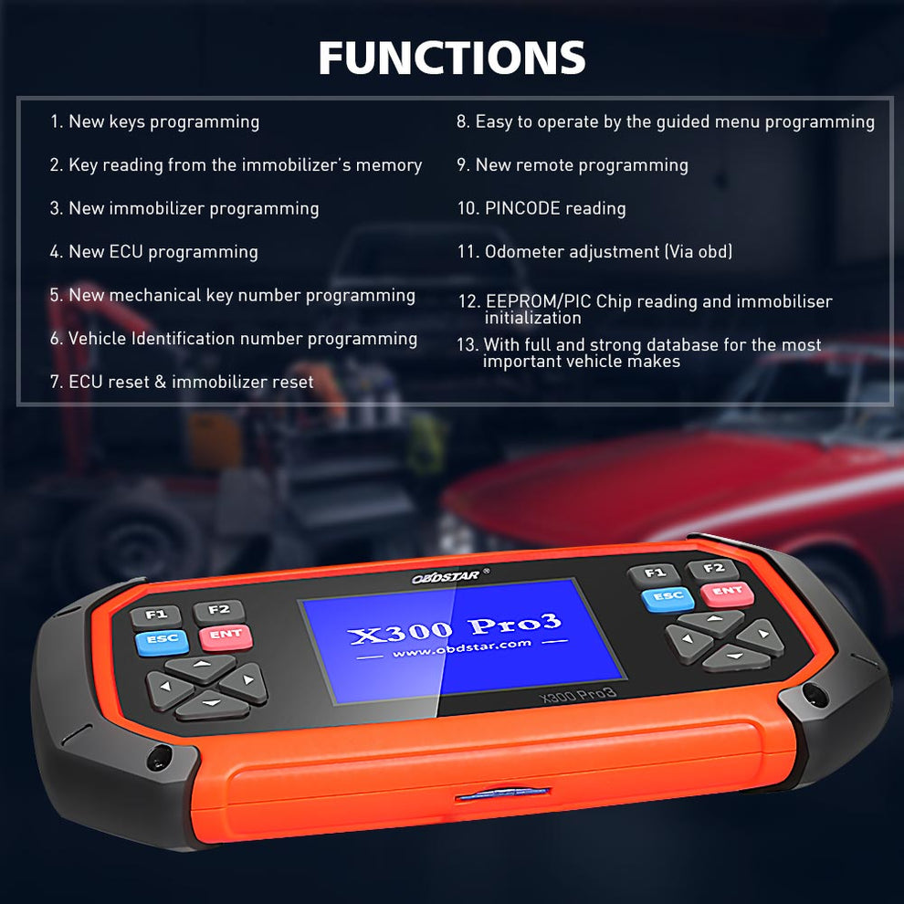 OBDSTAR X300 PRO3 Key Master Programmer with Wide Vehicle Coverage