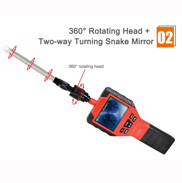 Portable Two-way Rotating Head Industrial Borescope with Waterproof In ...