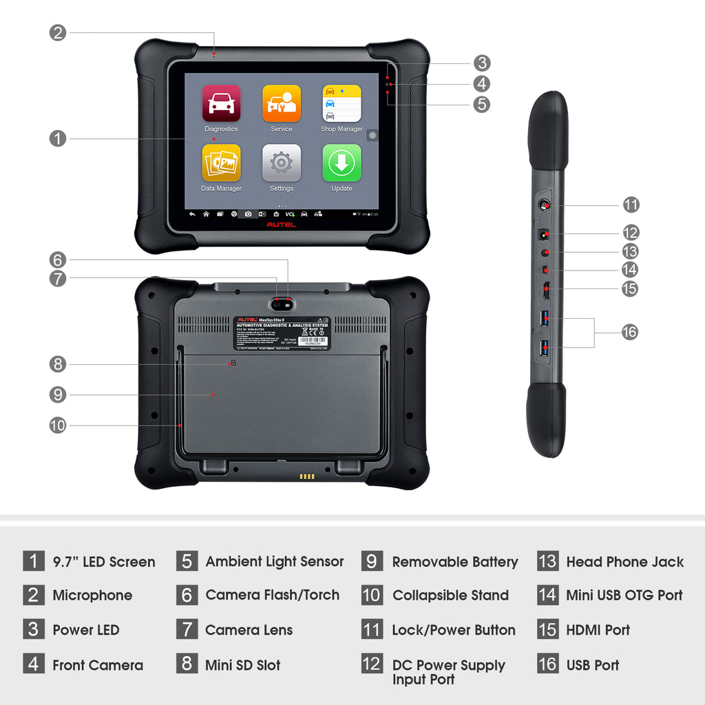 Autel Maxisys Elite II Dignostic Scanner Tool OBD2 Support MaxiFlash ...