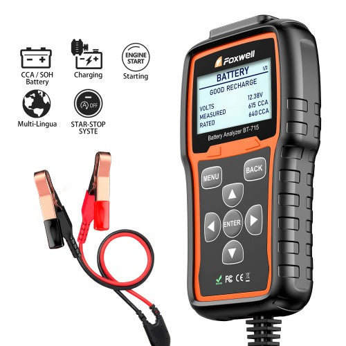 Foxwell BT-715 Battery Analyzer BT715 Support 12V & 24V Replaced Foxwe