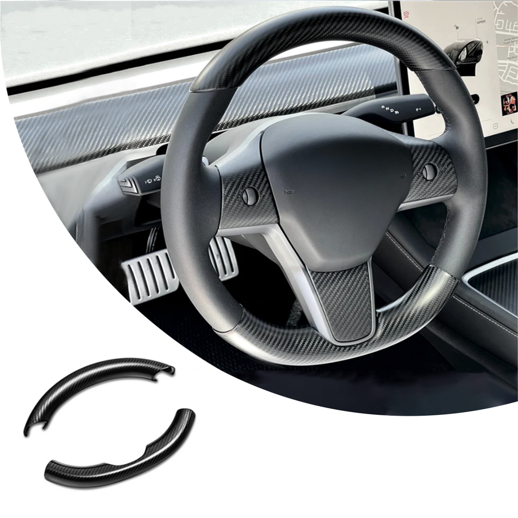 Model 3/Y Upper / Lower Parts Steering Wheel Accessories-Carbon Fiber ...